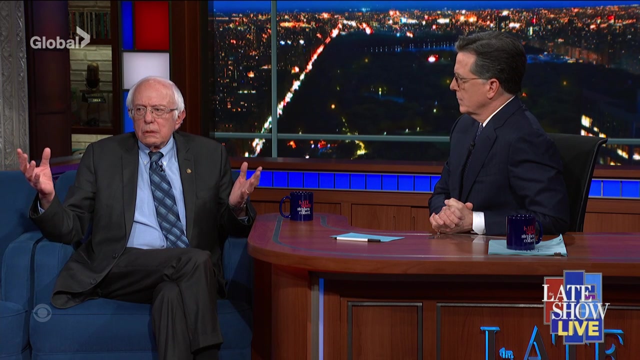 Bernie Sanders Calls Out Political Corruption on The Late Show - globaltv